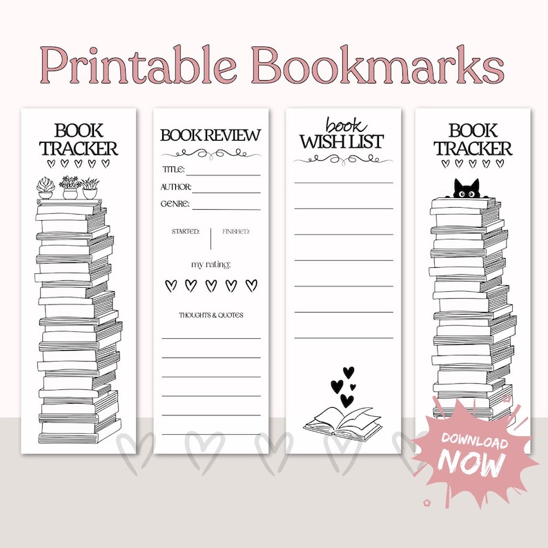 Printable Bookmark Bundle • Bookshelf Reading Trackers • Coloring Book ...