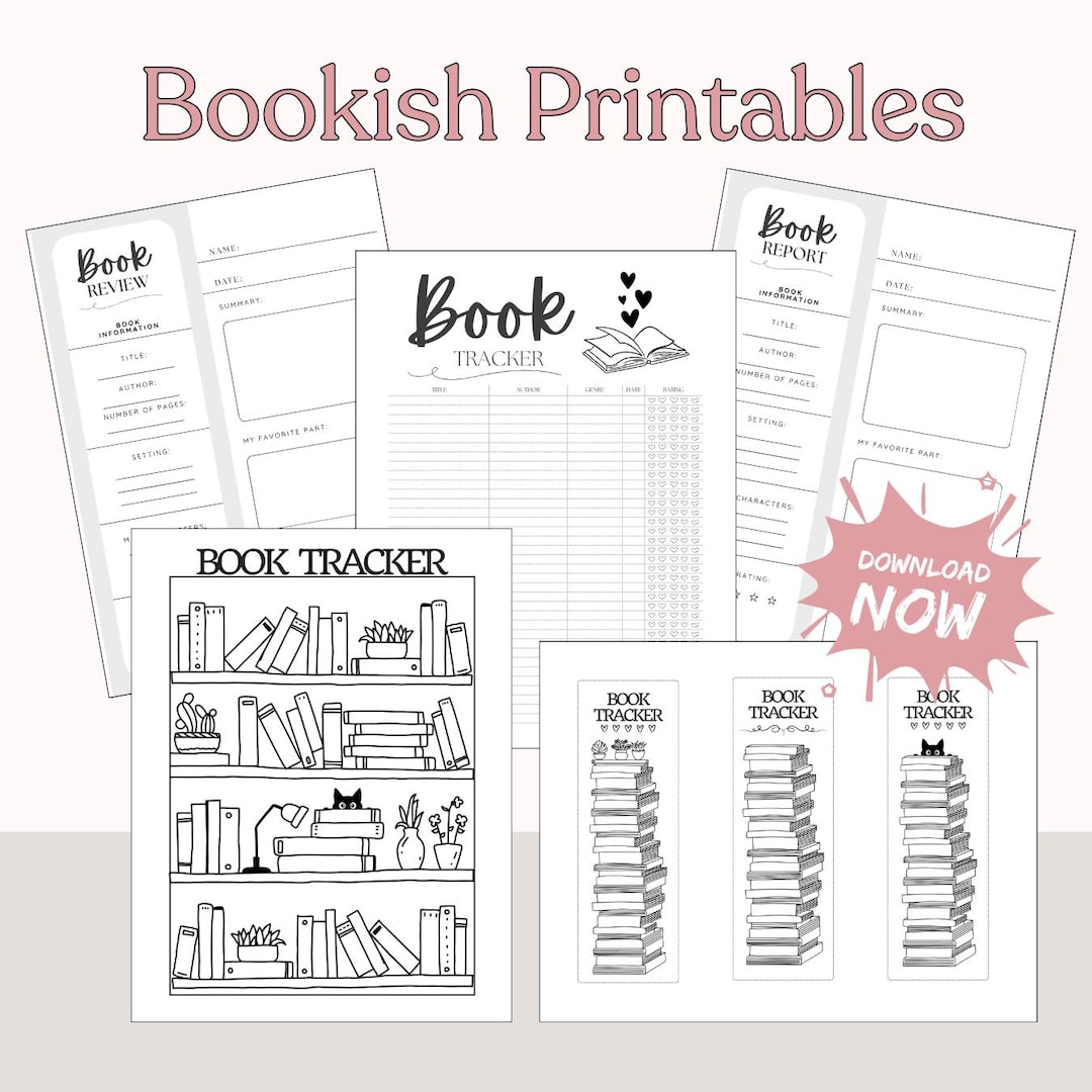 Book Bundle Printables • Bookshelf Reading Trackers • Book Logs ...