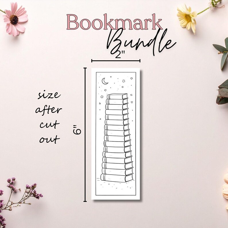 Coloring Bookmarks Printable Bundle PDF Set 20 Book Stack Reading ...