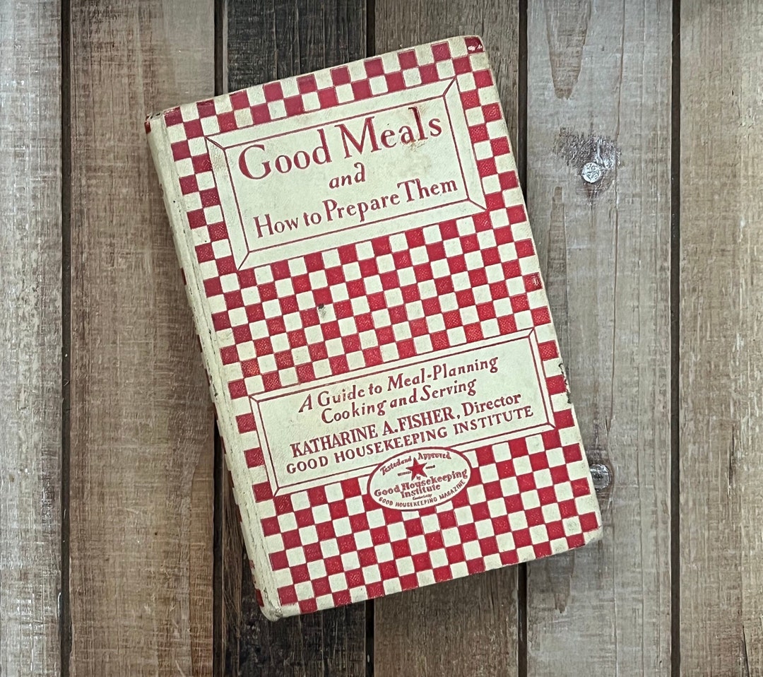 Vintage Cookbook Red Retro Kitchen Decor Cookery Recipe Book Summer ...