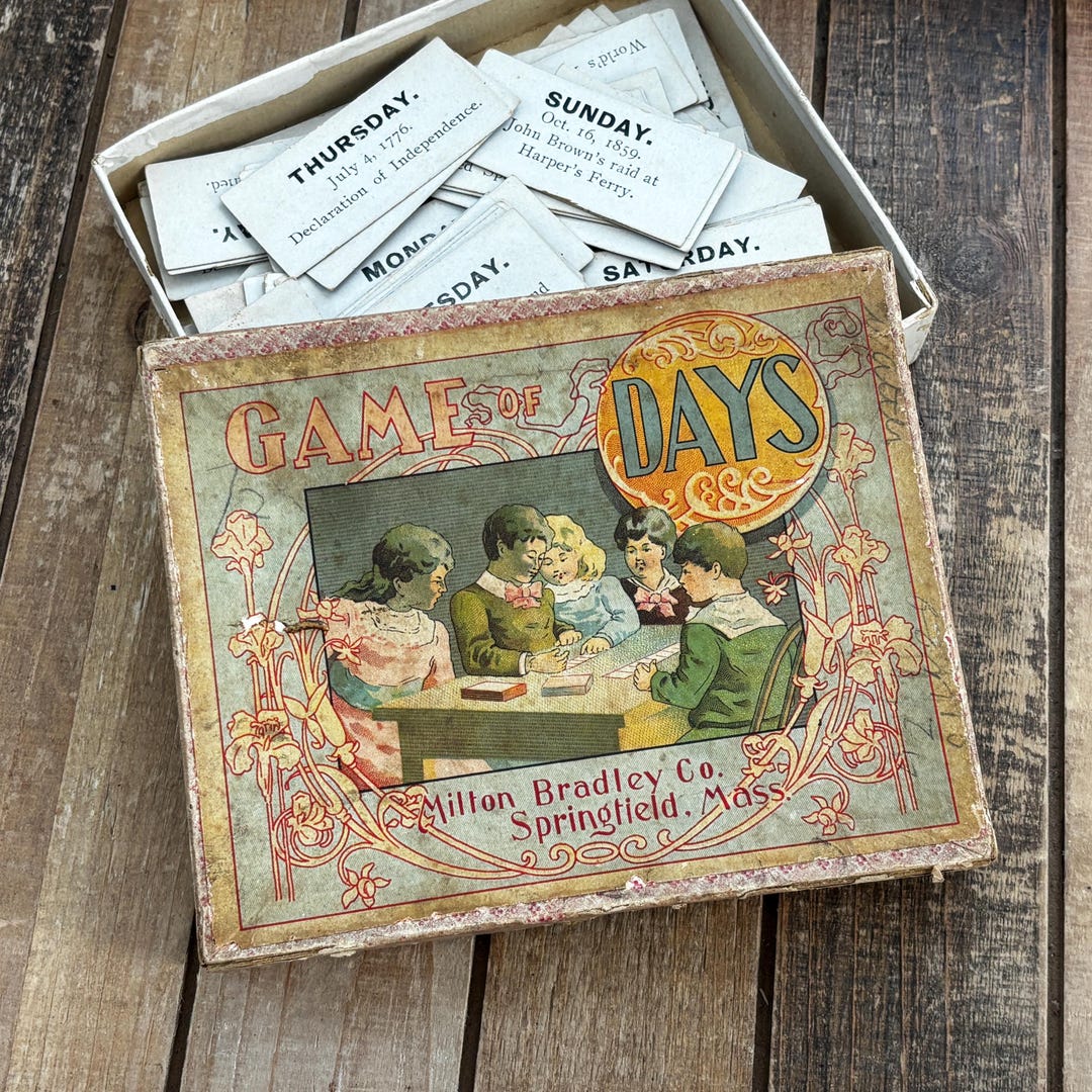Vintage American History Game Teacher Gift Antique Cottagecore Decor ...
