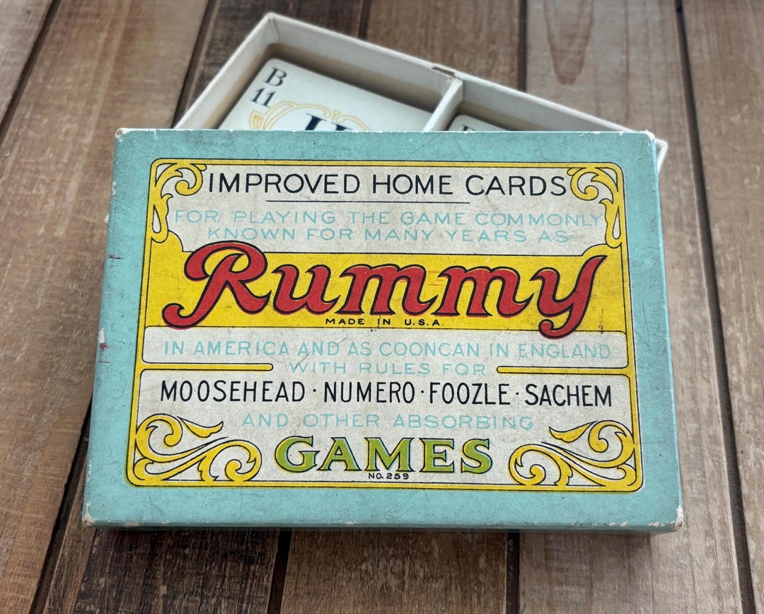 Vintage Card Game 1900s Playing Cards Antique Rummy Distressed Vintage ...