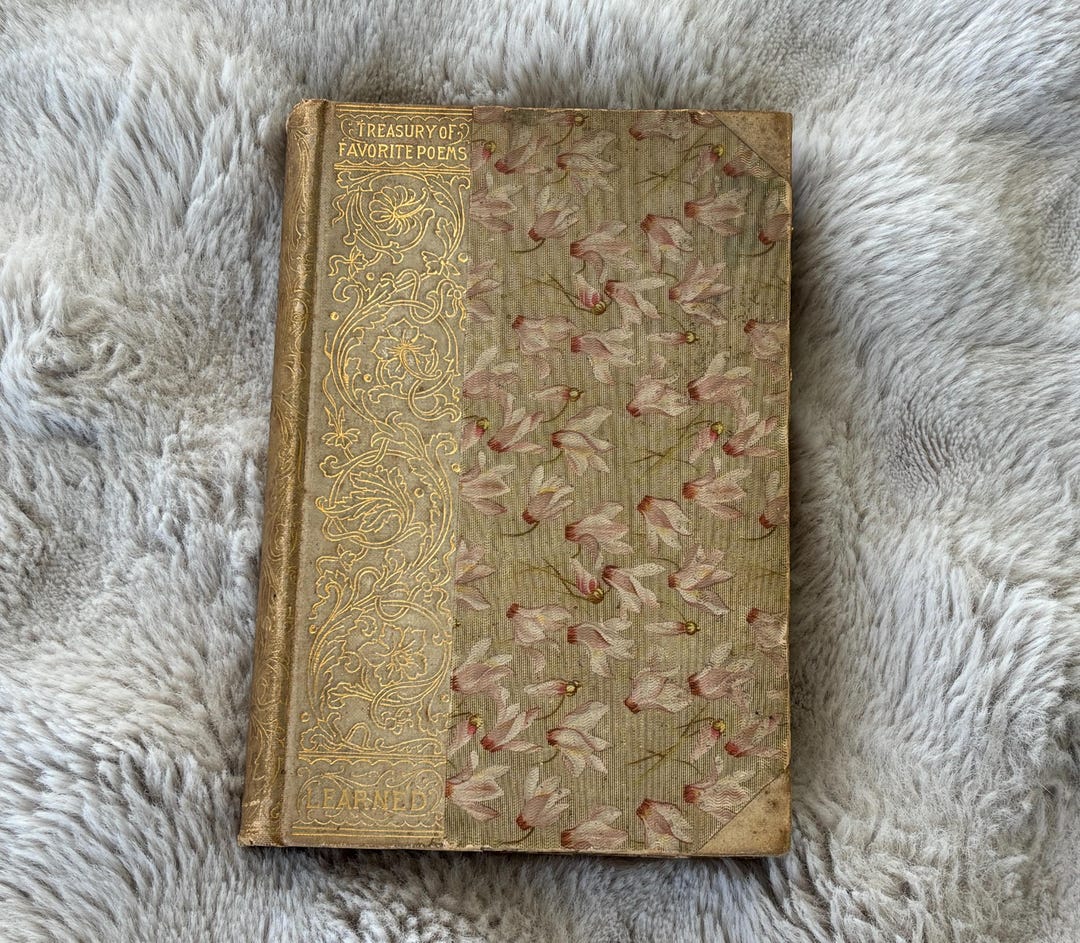 Antique Poetry Book of Poems Illustrated Decorative Books Victorian ...