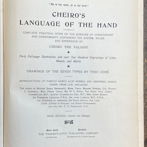 Vintage Palmistry Book Cheiro’s Language of the Hand Vintage Palmistry ...