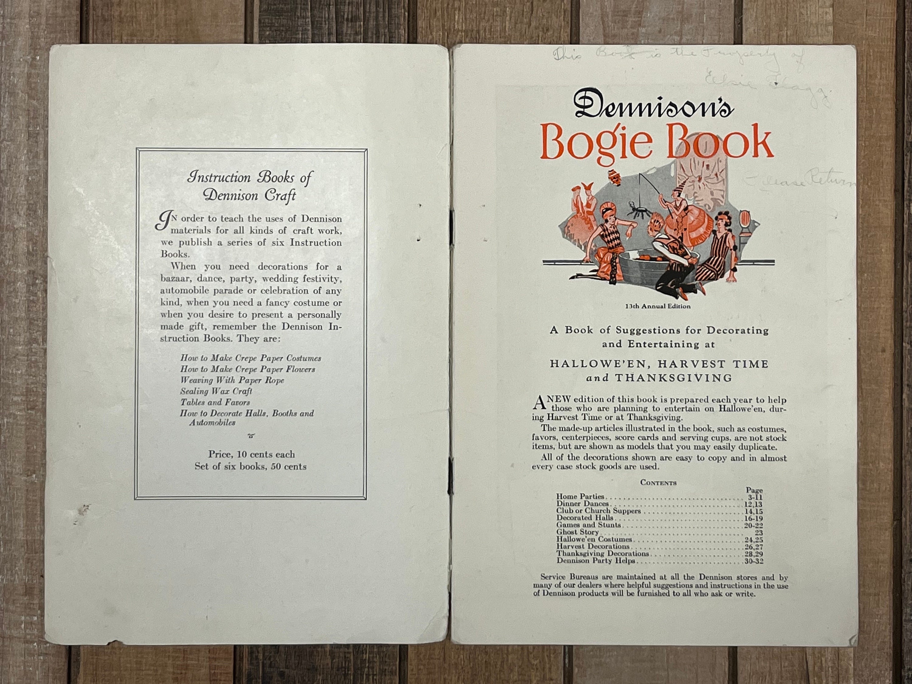 Vintage Halloween Dennisons Bogie Book Witch JOL Black Cat - Etsy