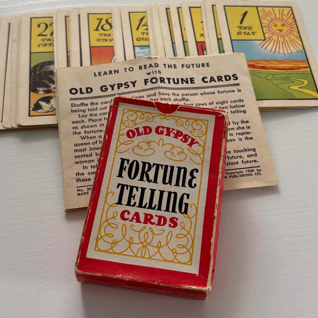 Vintage Fortune Telling Antique Tarot Cards Gift 1940s Ephemera Old ...
