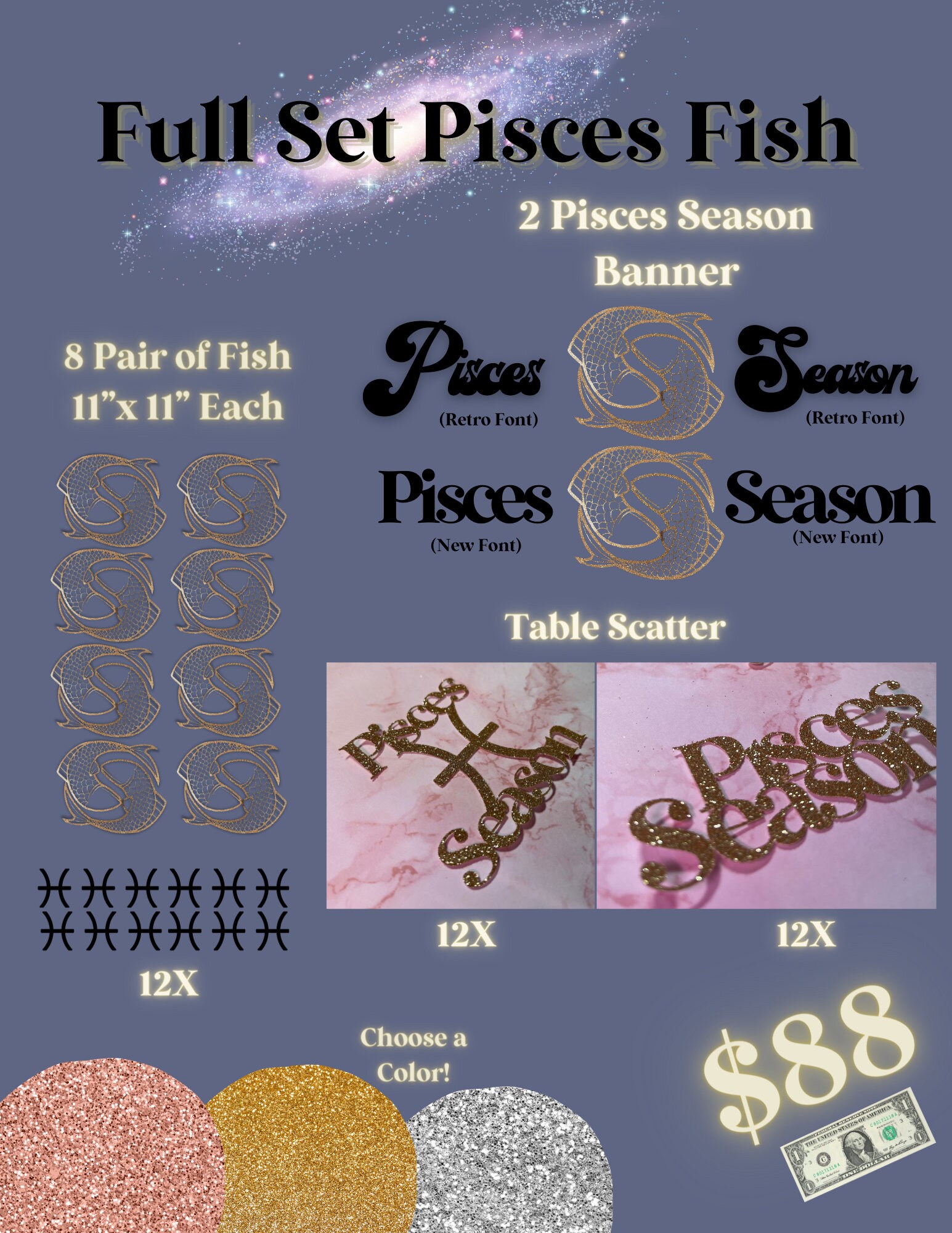 Pisces Fish Part Decoration Zodiac Party Decor Group Birthday Party ...