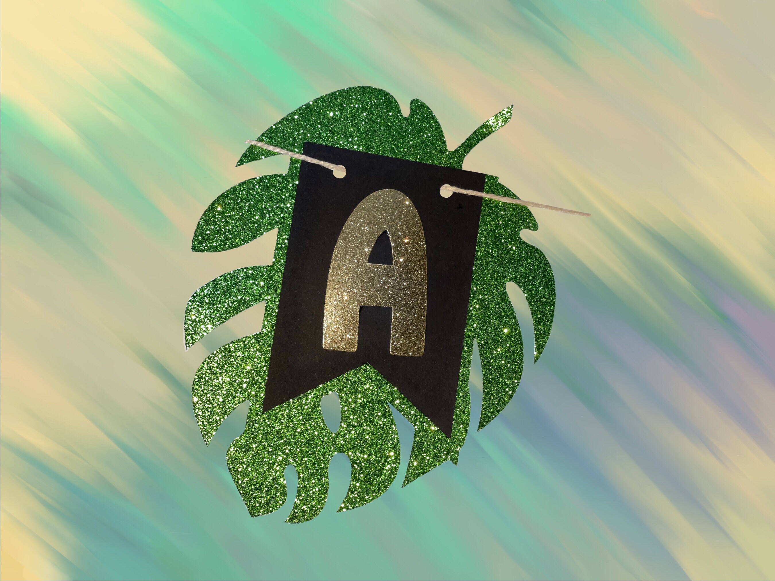 Monstera Leaf Birthday Banner, Photo Banner, High Chair Number Banner ...