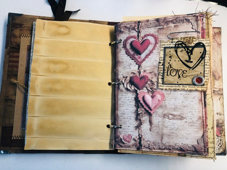 Vintage Valentine 3 Ring Binder Junk Journal Art Journal Valentines