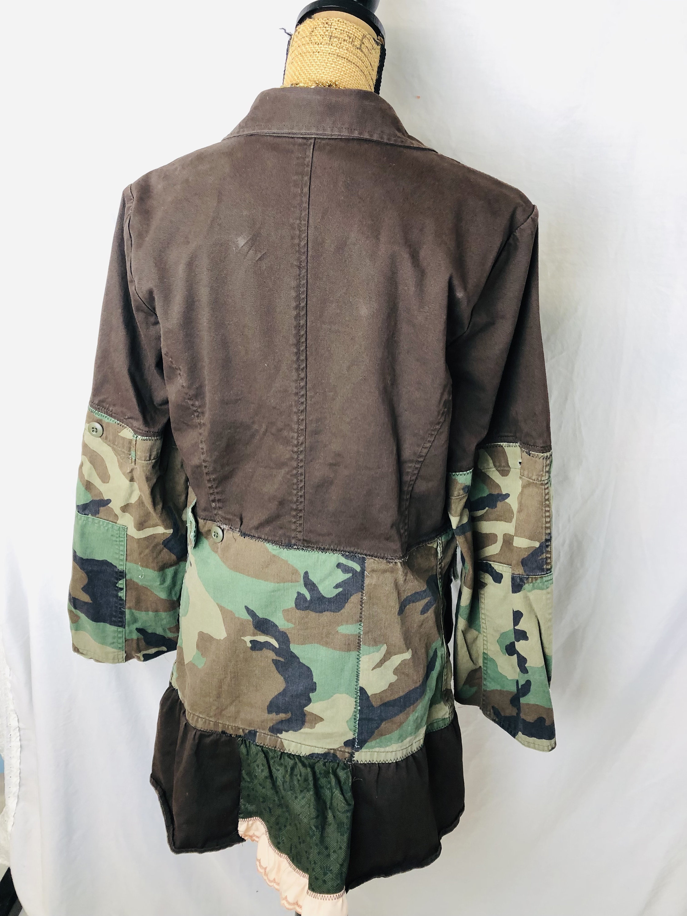 Upcycled Clothing for Women, Upcycled Army Jacket, Grungy Jacket, Art ...