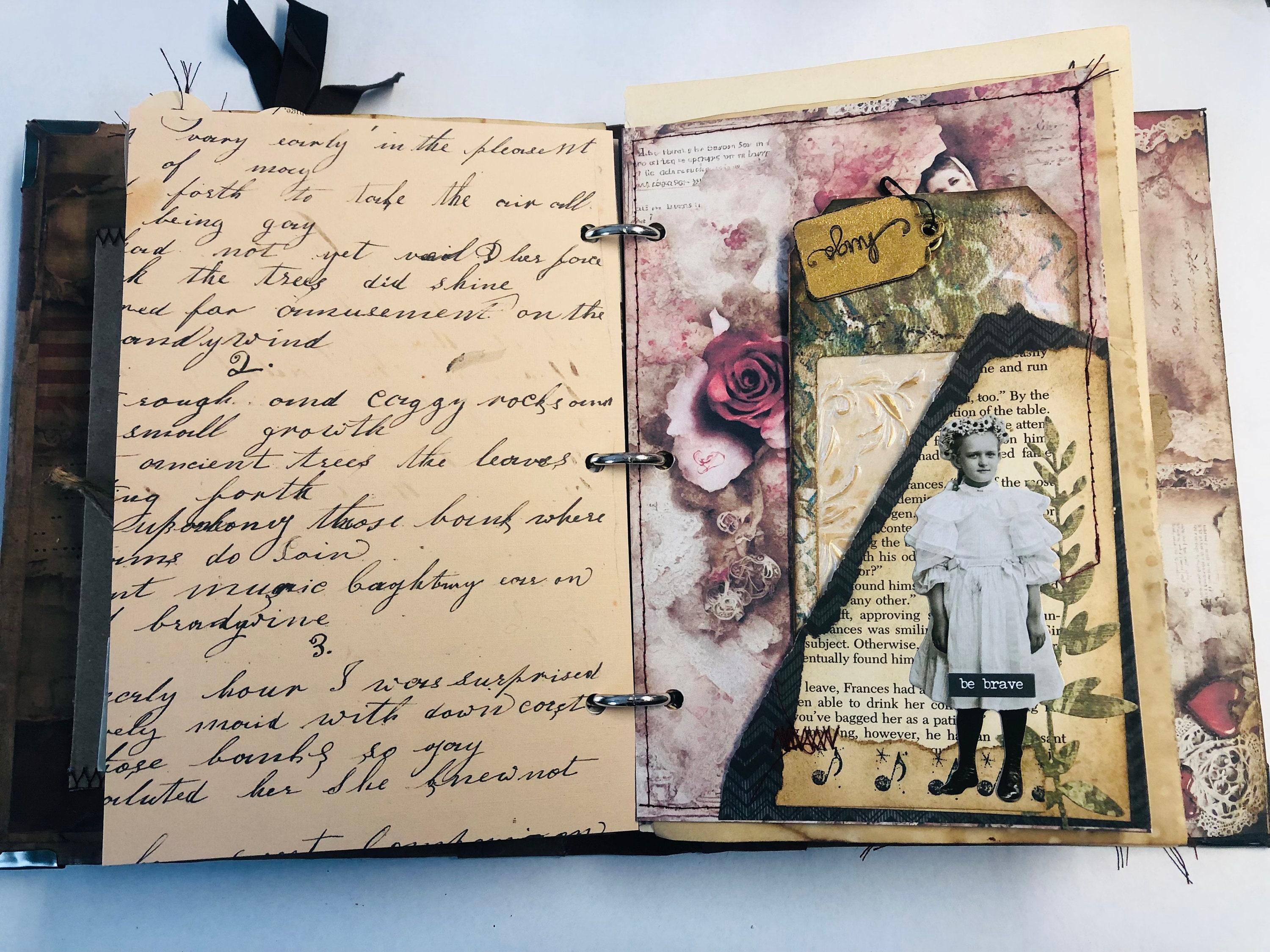 Vintage Valentine 3 Ring Binder Junk Journal Art Journal Valentines