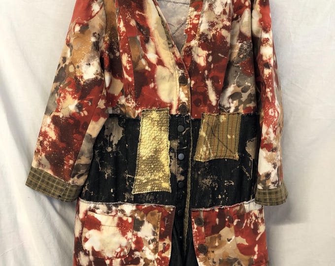 Upcycled Flannel Patchwork Duster , Sz L Womens Multi Color Flannel ...