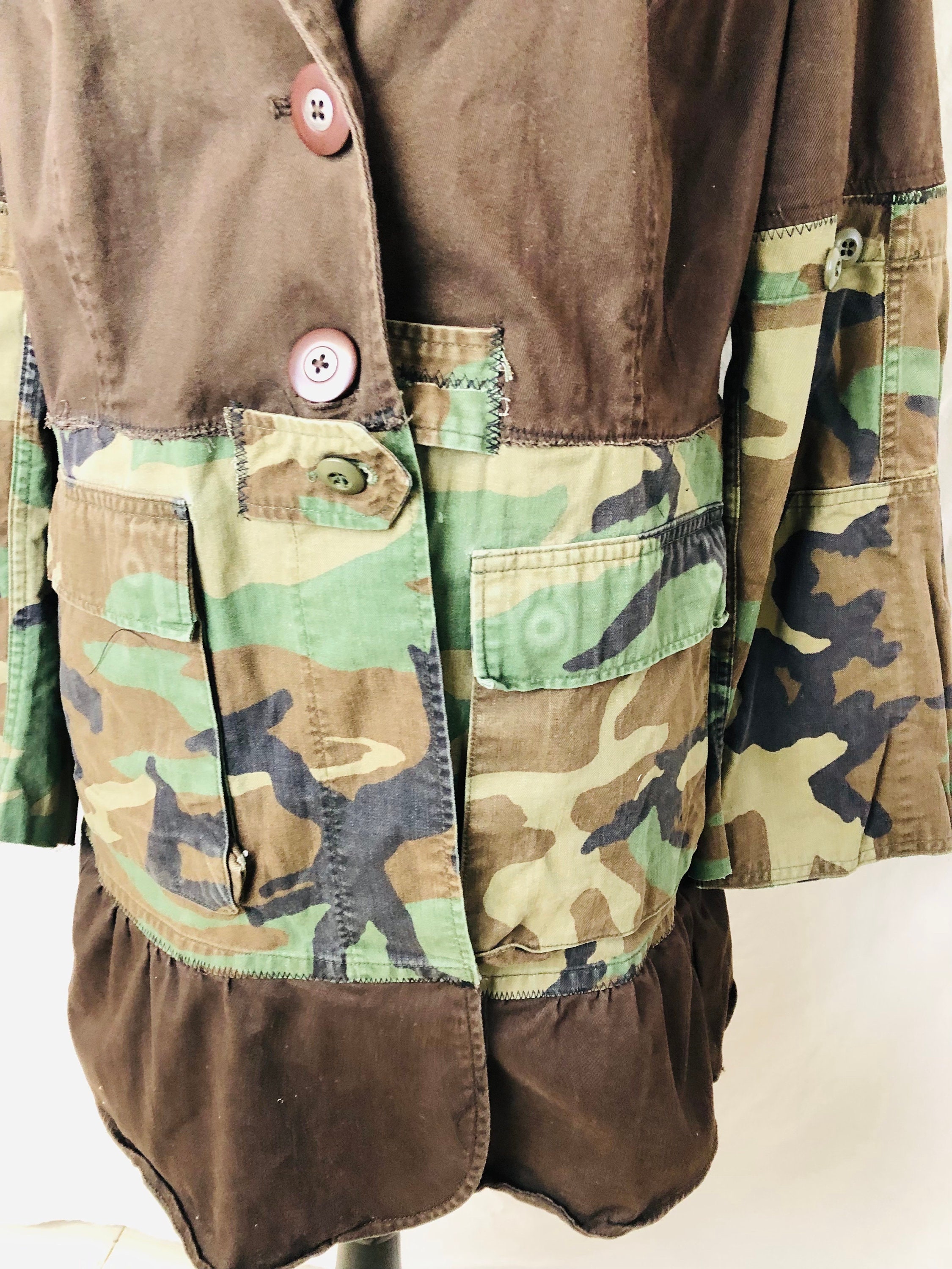 Upcycled Clothing for Women, Upcycled Army Jacket, Grungy Jacket, Art ...