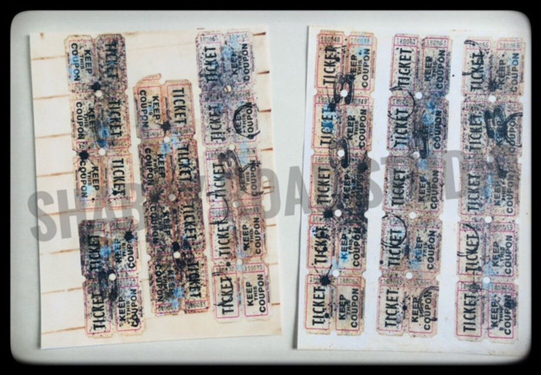 Printable Grungy Ticket Strips, Junk Journal Ephemera, Shabby Road ...