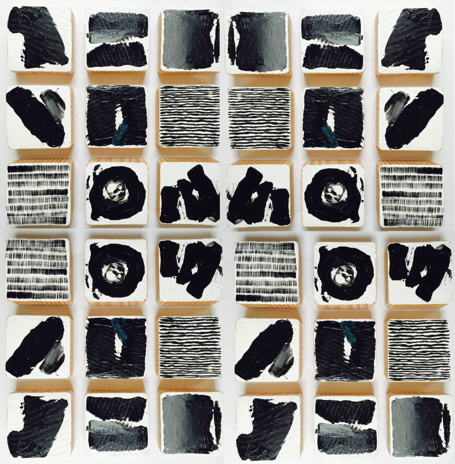 Original Painted Wood Block Wall Art Abstract Painting Modern | Etsy