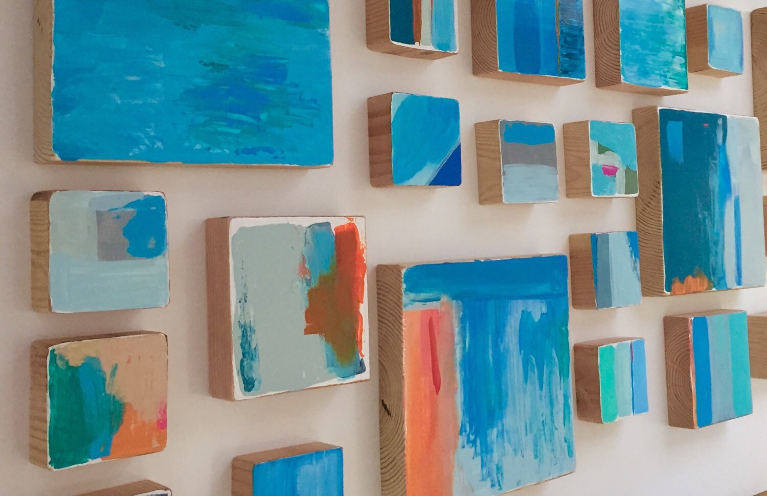 Original Painted Wood Block Wall Art Sculpture Commericial Art ...