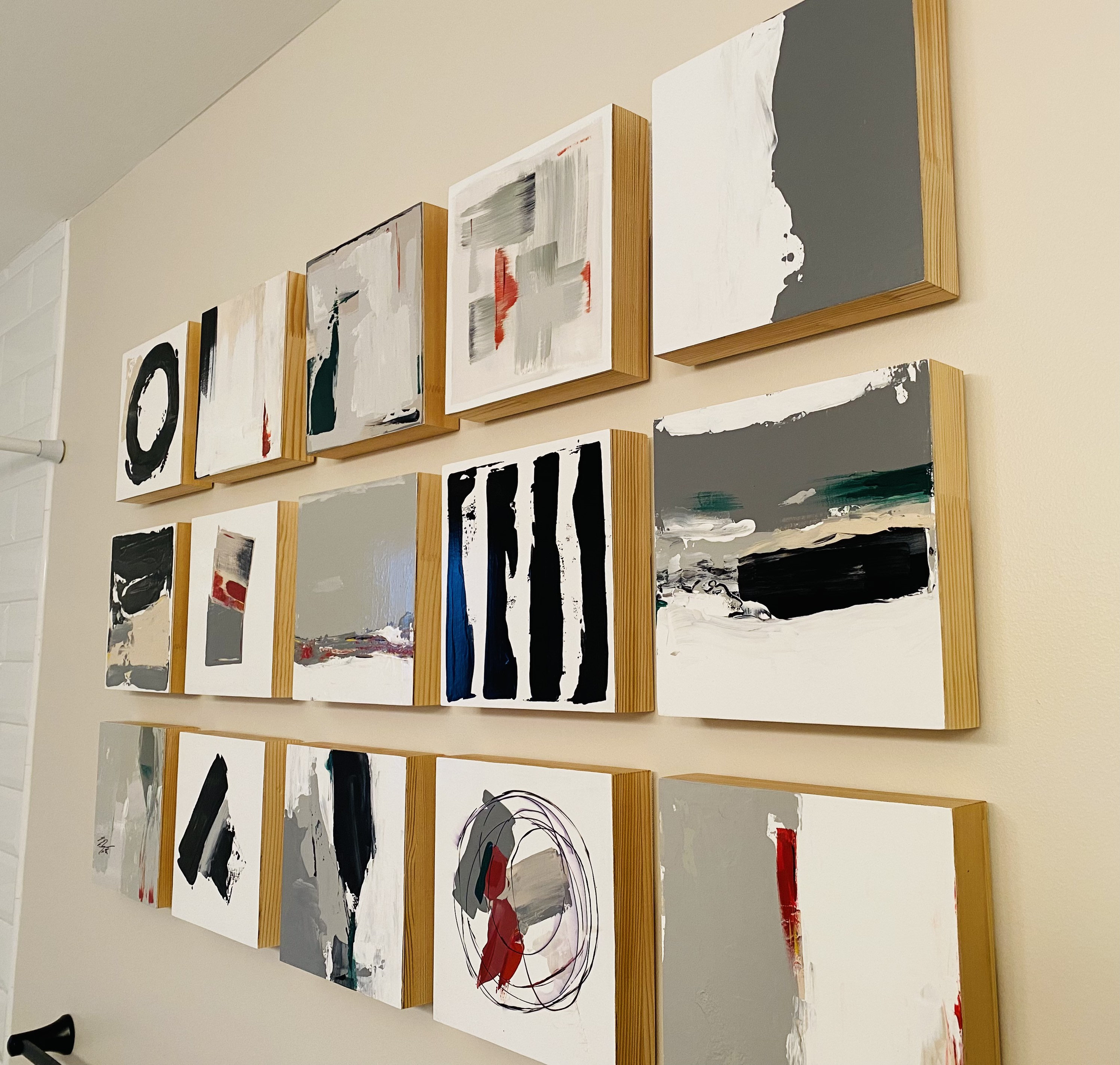 Original Painted Wood Block Wall Art Abstract Painting - Etsy