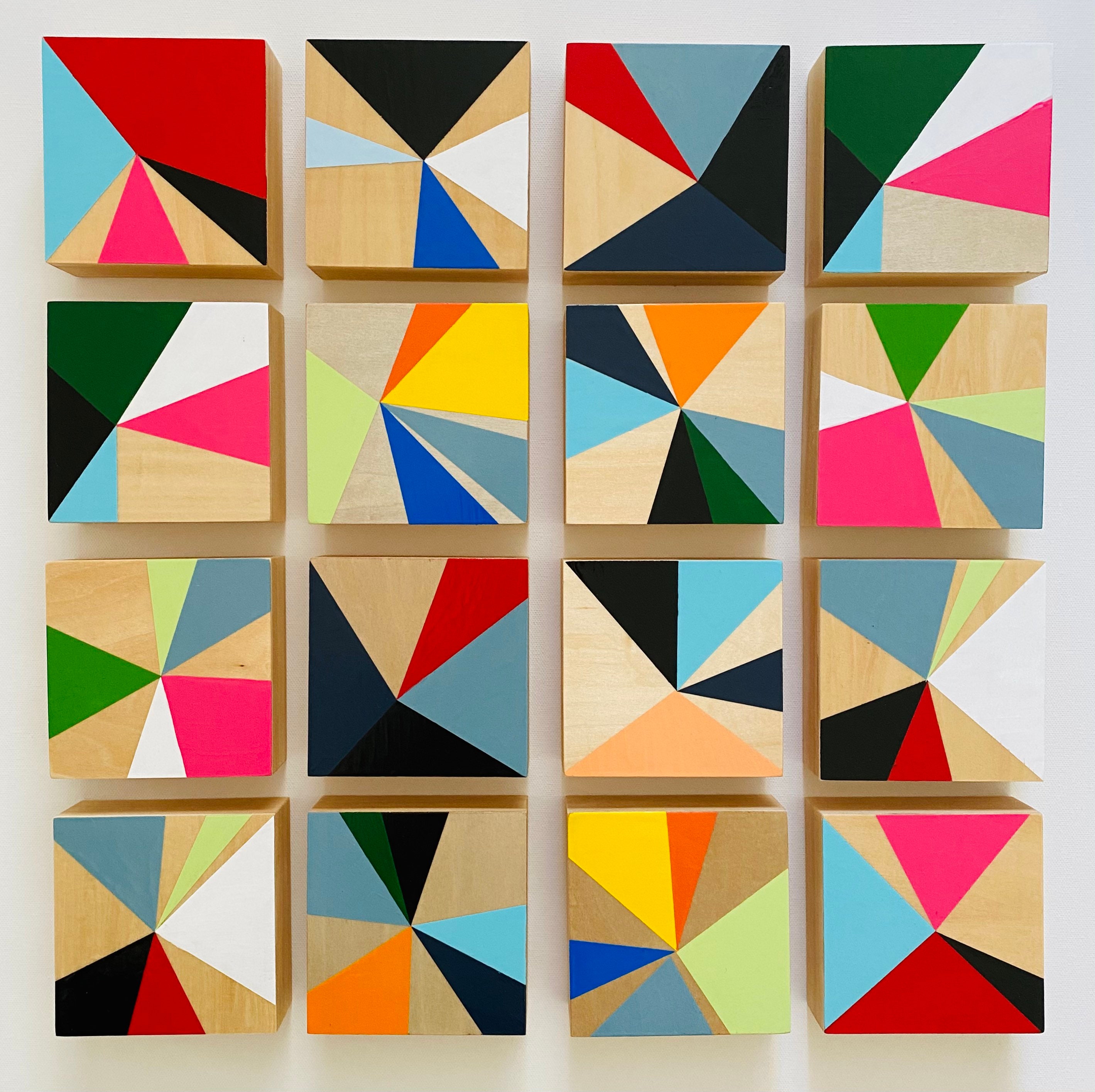 PINWHEELS #2 is an Original Modern Abstract Painting Wood Block ...
