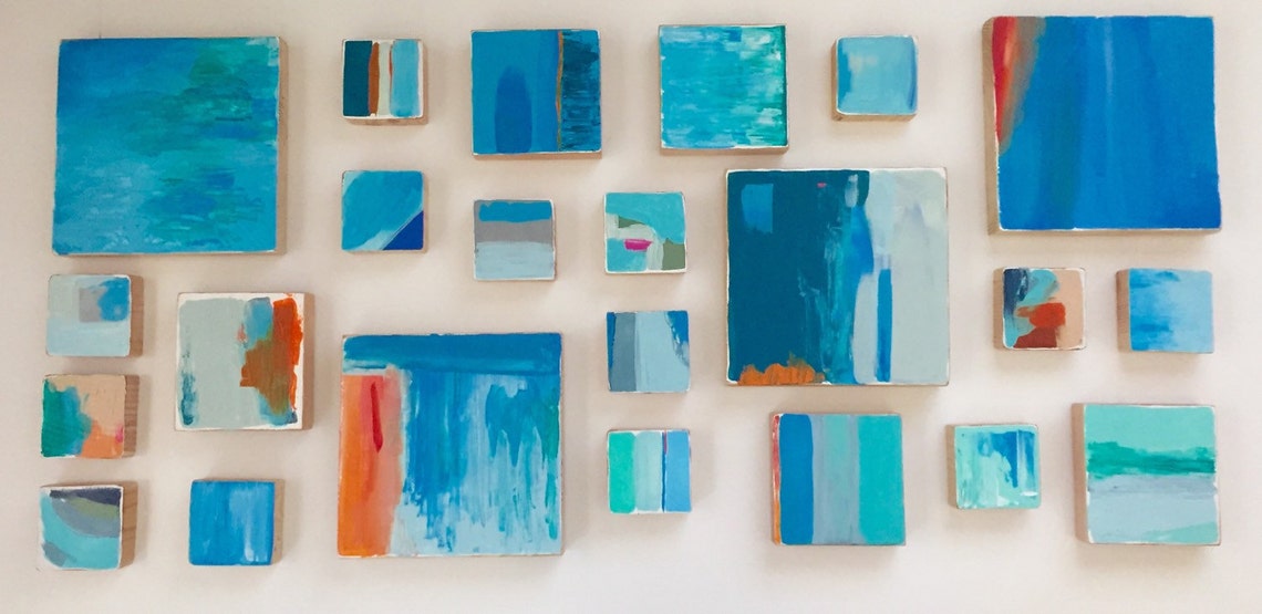 Original Painted Wood Block Wall Art Sculpture Commericial Art ...