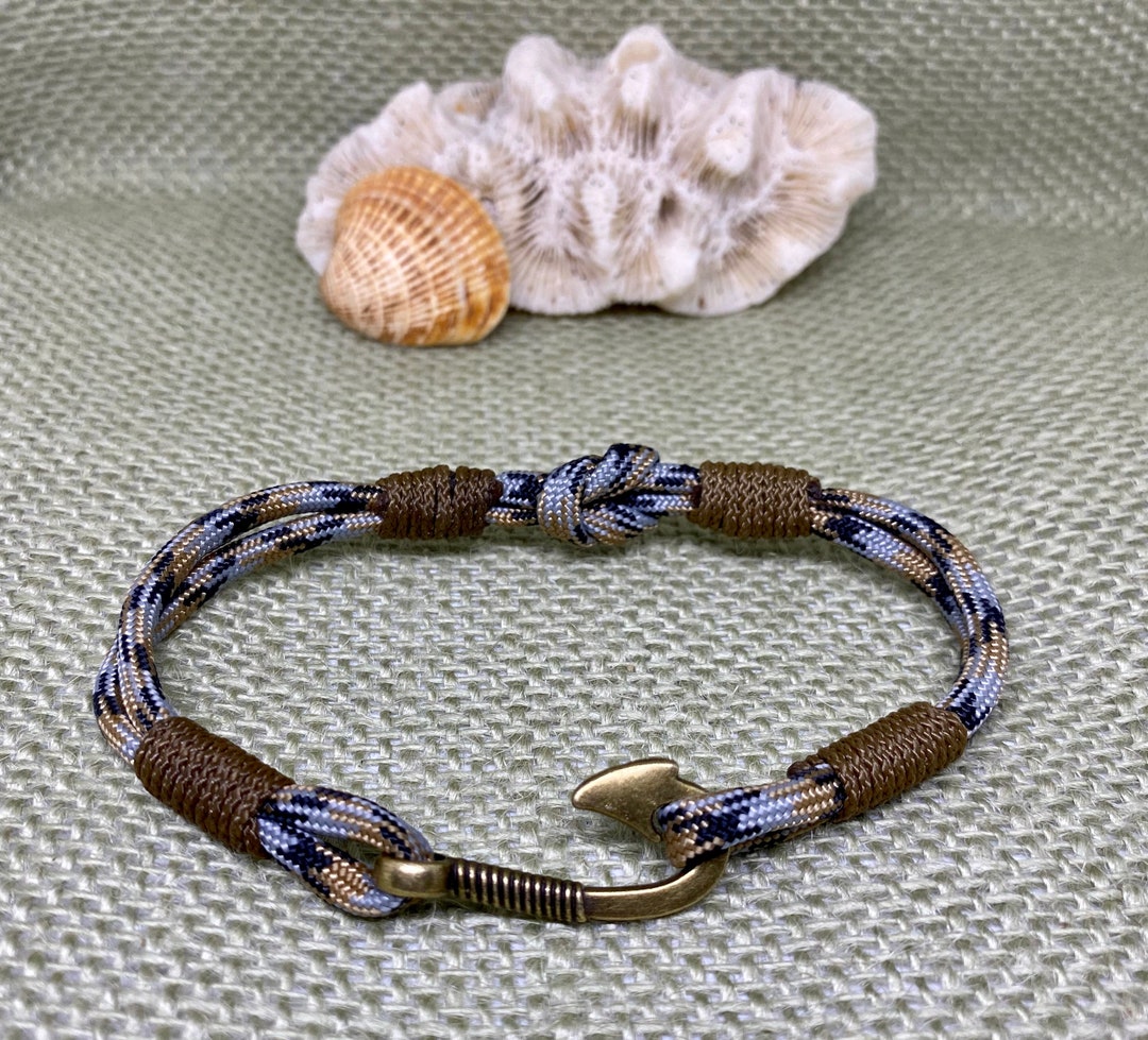 Thin Nautical Paracord Slim Fish Hook Bracelet USA Made - Etsy