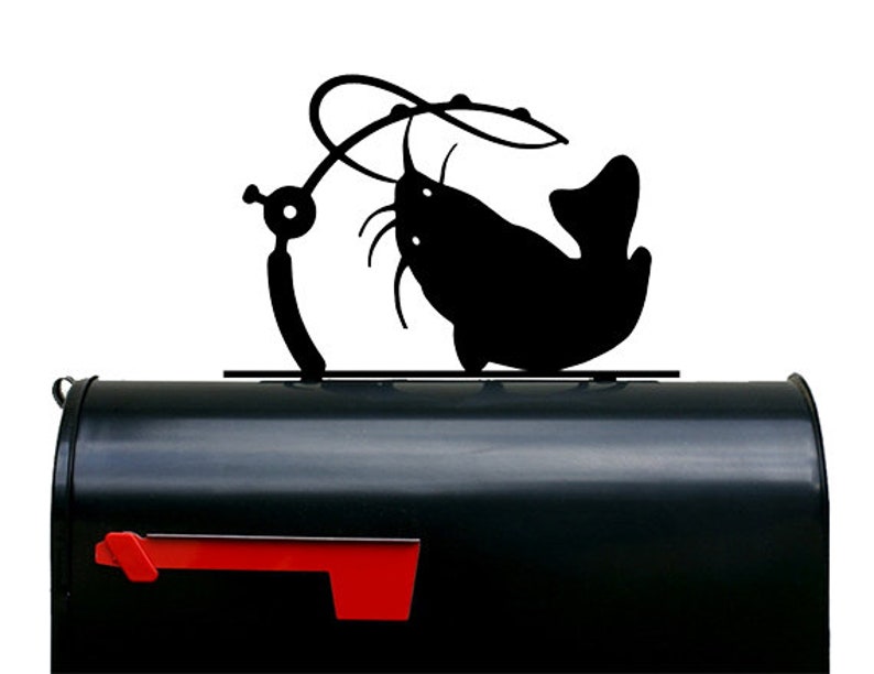 Catfish and Fishing Pole Mailbox Topper / Plaque / Sign | Etsy