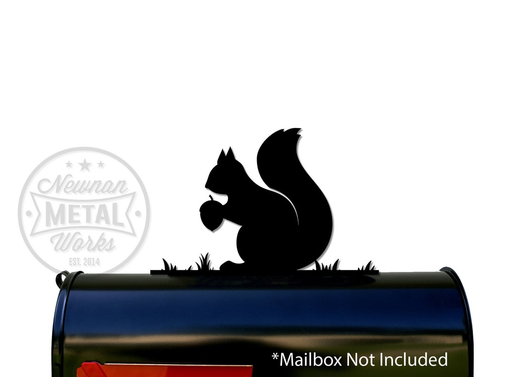 Squirrel With Acorn - Metal Mailbox Topper / Sign - Hardware Included ...