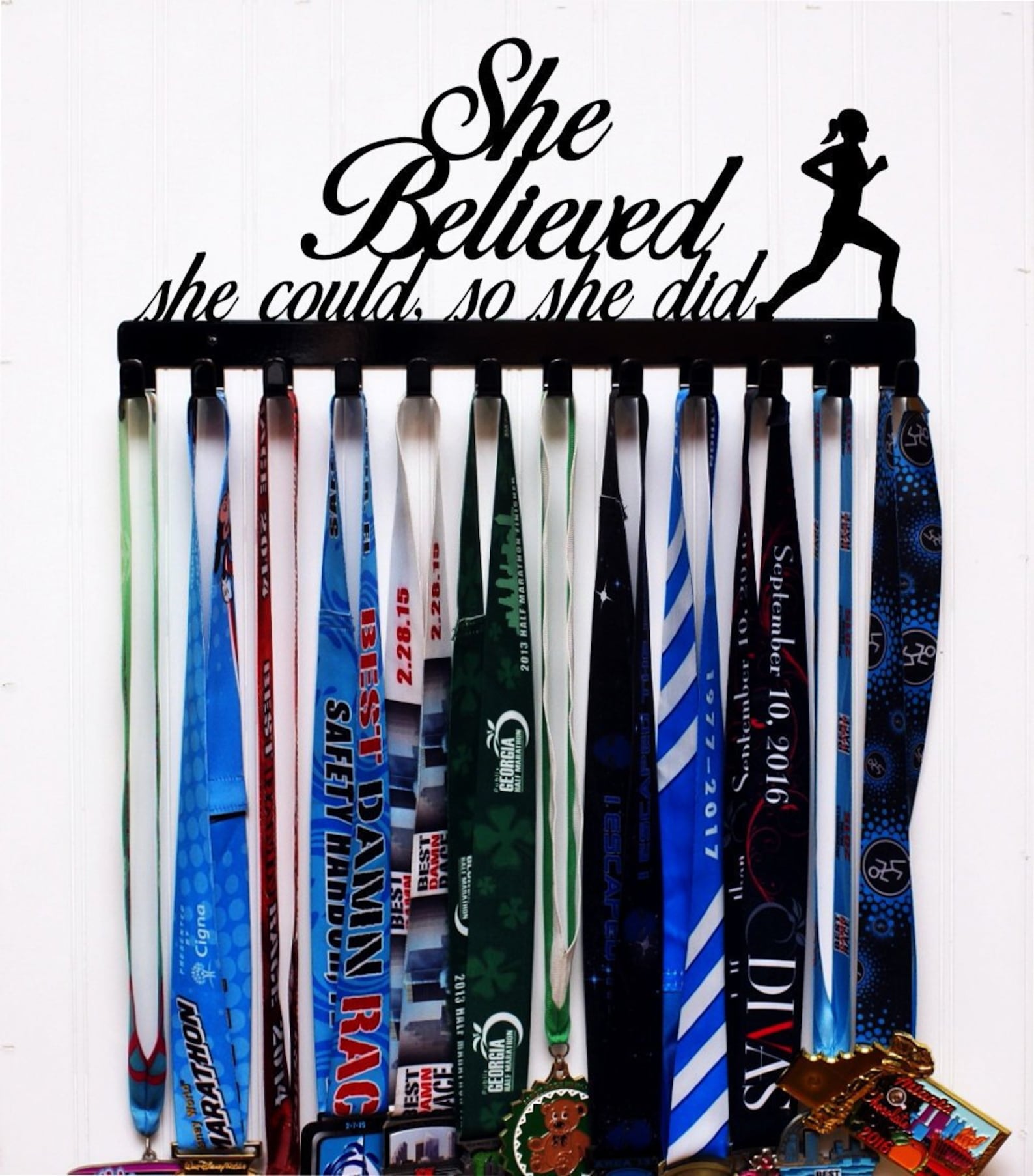 She Believed She Could so She Did Racing Medal Holder - Etsy
