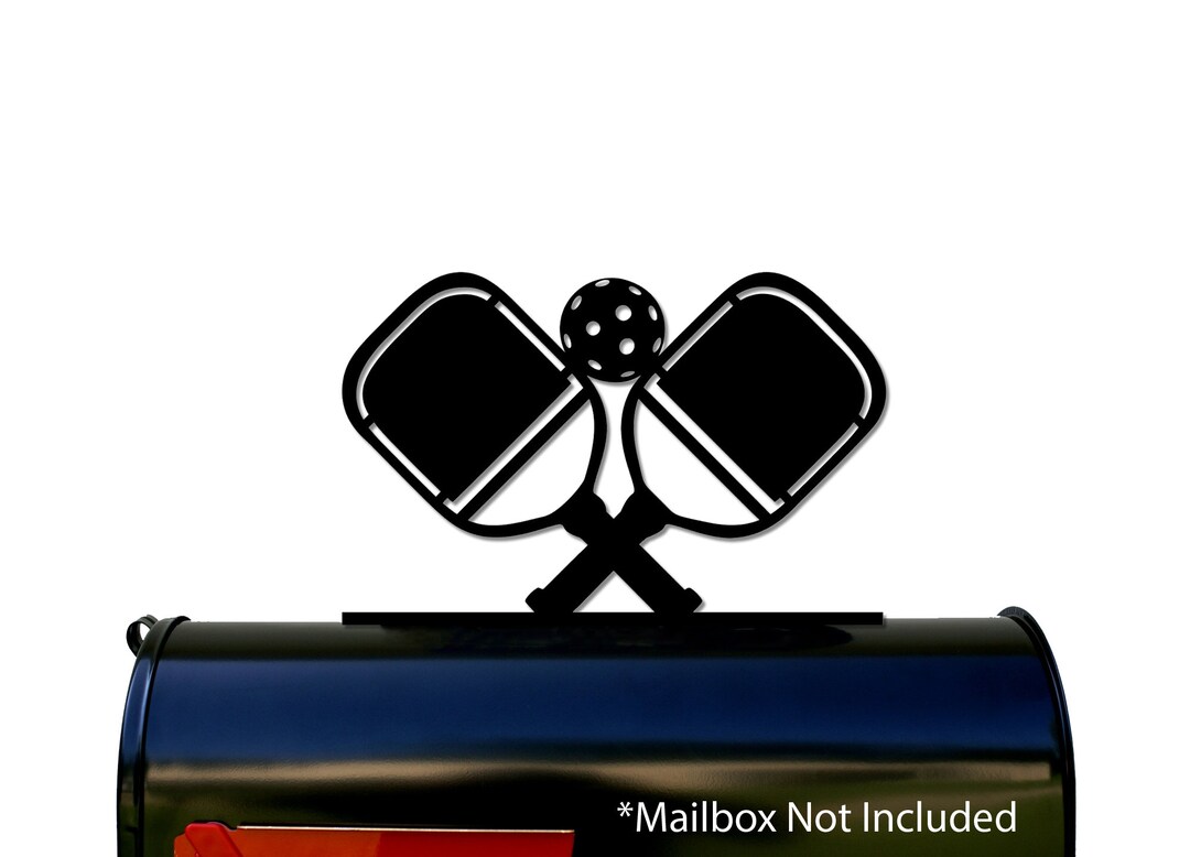 Pickleball Paddles and Ball - Metal Mailbox Topper / Sign - Hardware ...