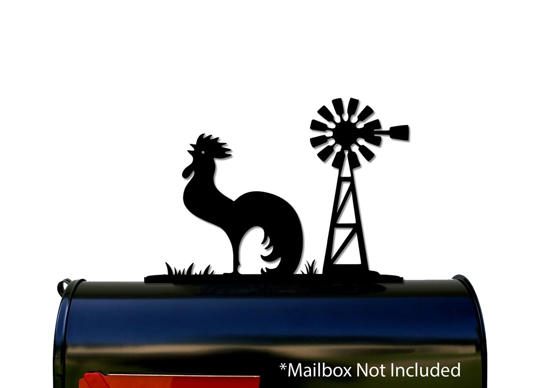 Rooster and Windmill Metal Mailbox Topper / Sign - Hardware Included - Etsy