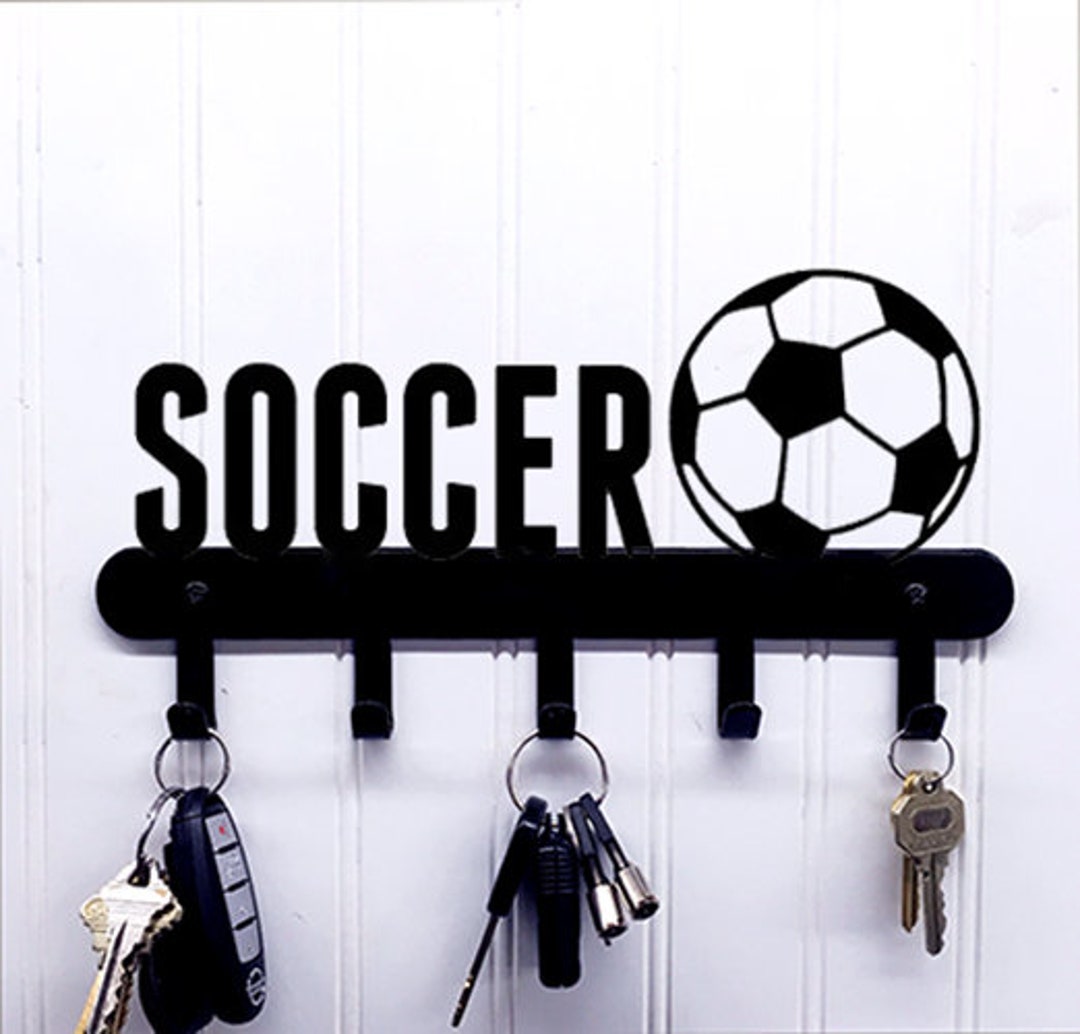 Soccer With Ball Key Holder / Rack / Hook for Wall - Etsy