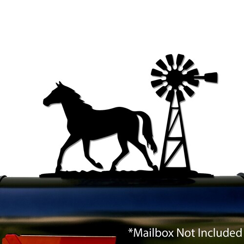 Horse and Windmill Mailbox Topper / Plaque / Sign Made in - Etsy