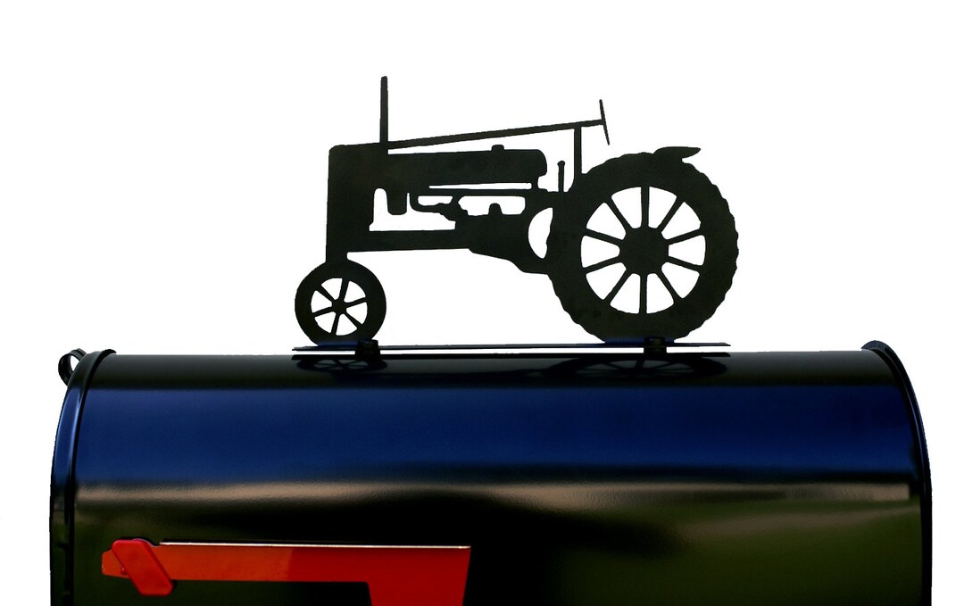 Tractor Silhouette Mailbox Topper / Sign / Plaque - Powder Coated Steel ...