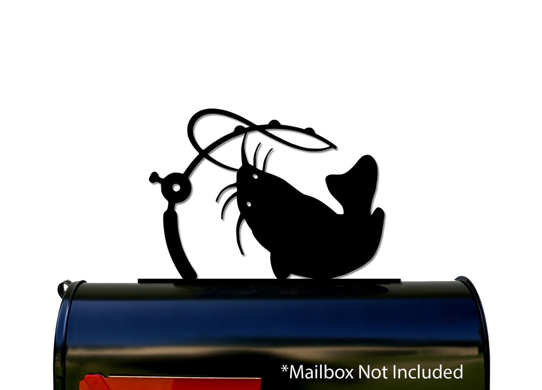Catfish and Fishing Pole Mailbox Topper / Plaque / Sign - Hardware ...