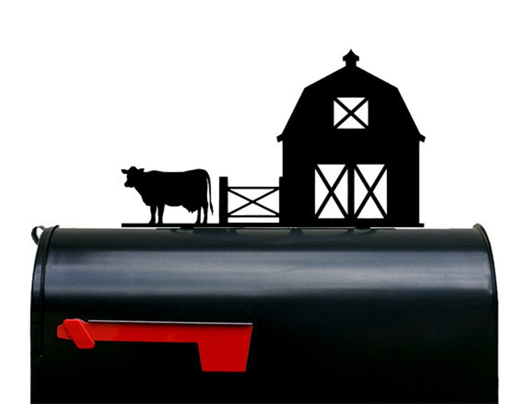 Cow and Barn Metal Mailbox Topper / Sign - Hardware Included - Etsy