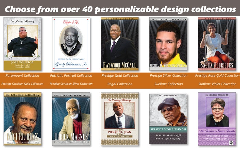 Elegant and Classy Trifold Memorial Program for Funeral Services-11"x17 ...