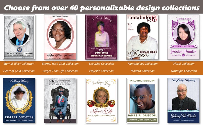 Elegant and Classy Bifold Memorial Program for Funeral Services-8 ...