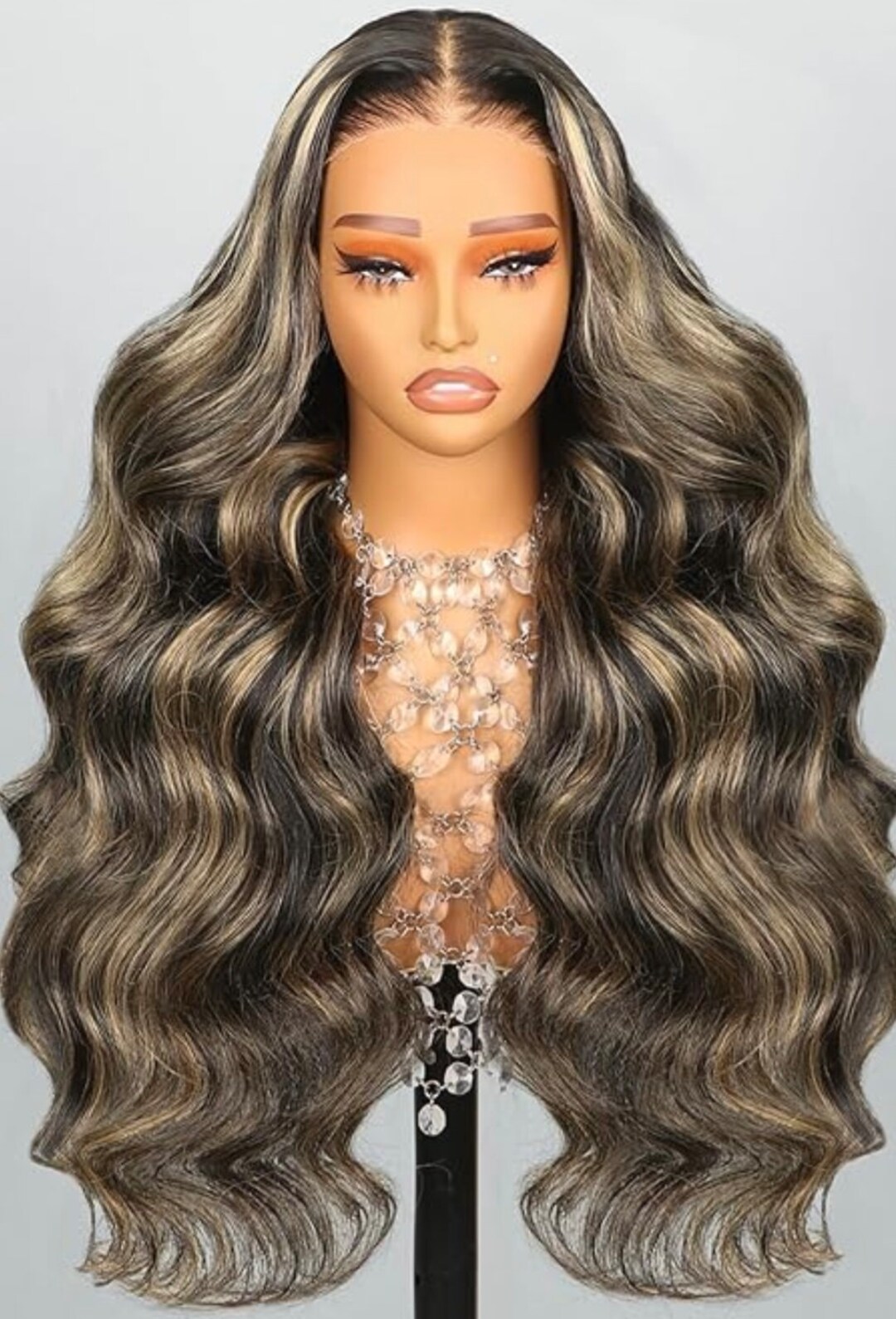 Body Wave Blonde Black 24 Inch Human Wig - Etsy