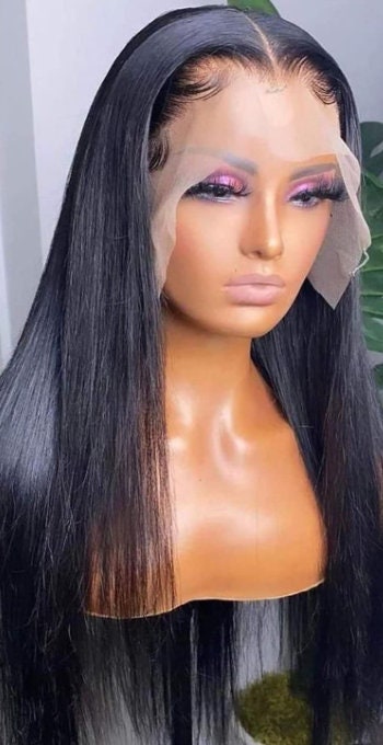 Silky Straight 24-inch Human Wig - Etsy