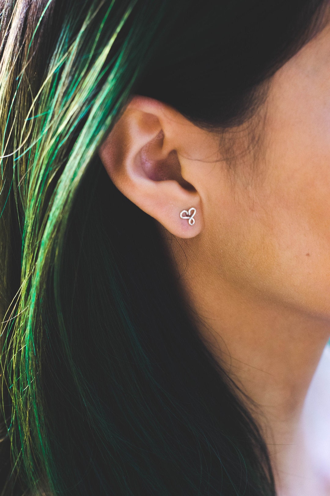 Infinity Heart Stud Earrings Infinite Heart Studs Minimalist - Etsy