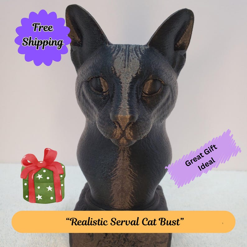 Realistic Serval Cat Bust - Etsy