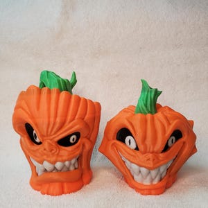 3D Printed Jack-o'-lantern Set: Spooky Halloween Table Decor - Etsy