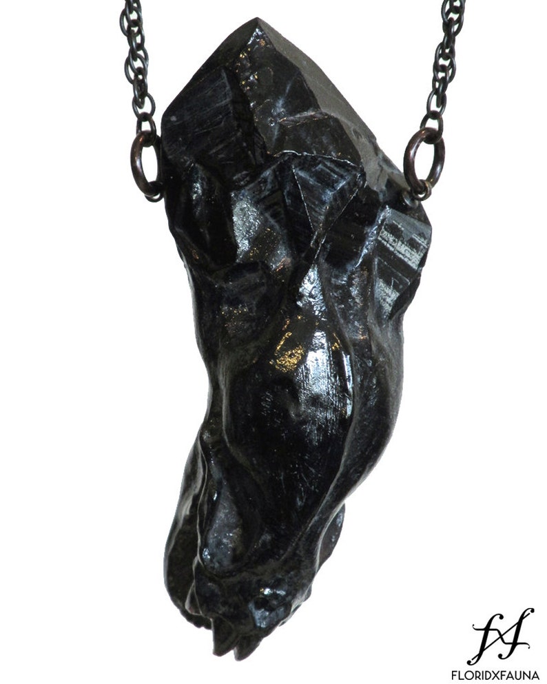 Vampire Bat Crystal Skull Pendant Black - Etsy