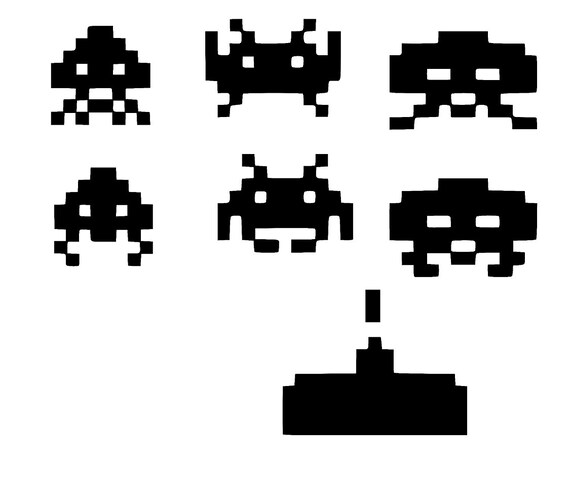 8 bit space invader inspired Sticker Vinyl Decals Car Window | Etsy