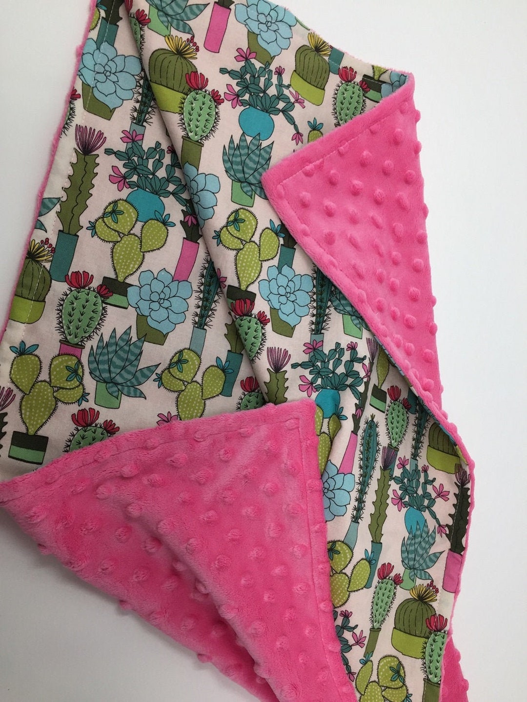 Cactus Security Baby Blanket 20 by 25, Travel Play Blanket, Cacti and ...