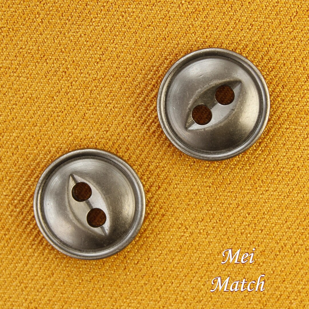 Fish Eye Buttons, Metal, Old Silver Tone, 12mm/0.47", Pack of 10(B935 ...