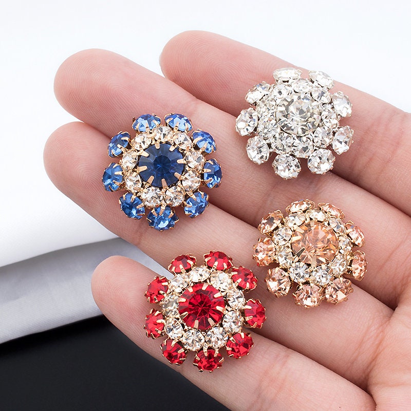 Sparkling Rhinestone Buttons With Shank 21 Mm 0.82 - Etsy