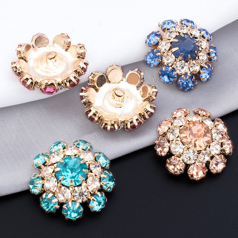 Sparkling Rhinestone Buttons With Shank 21 Mm 0.82 - Etsy