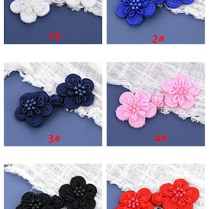 Chinese Frog Closures, Sakura Flower Design, 18 Colors, Set of 5(B277 ...
