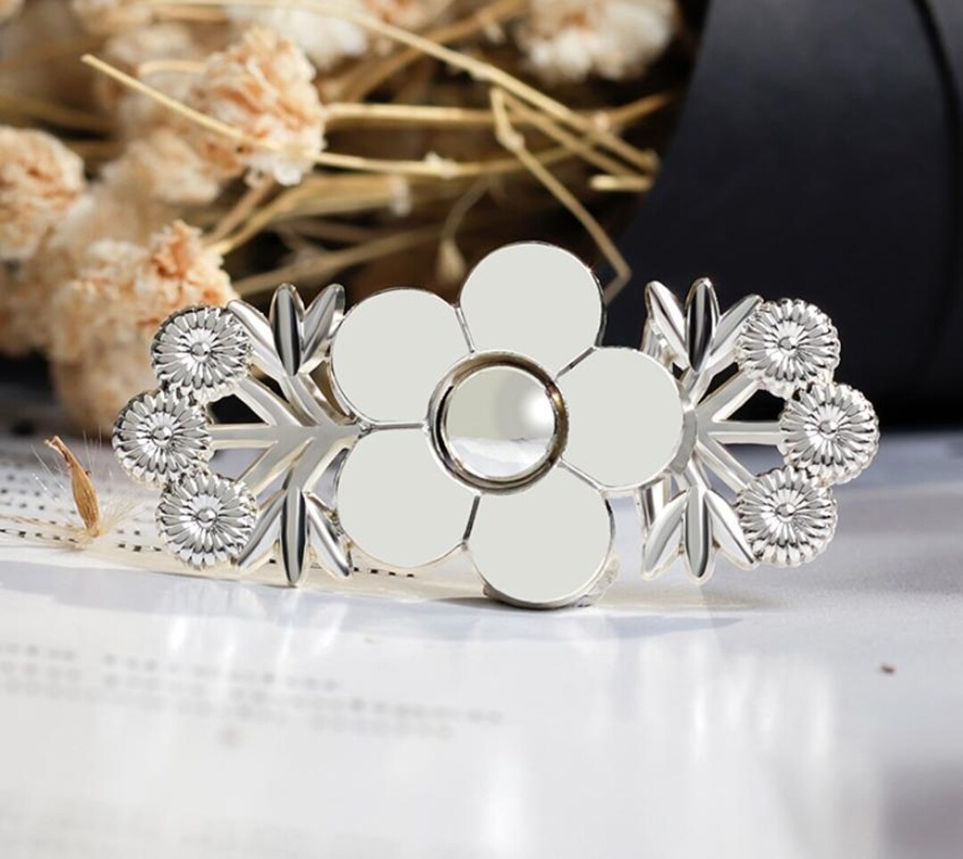 Silver Color Cloak Clasp, Metal, Plum Bossom and Snowflake Design ...