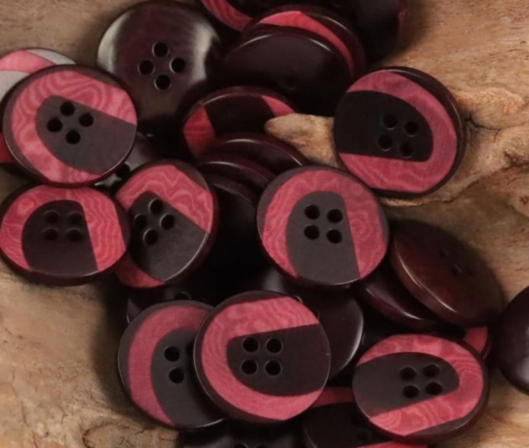 Corozo Buttons, Burgundy, Tone Variation by Size & Piece, 15mm, or 20mm ...